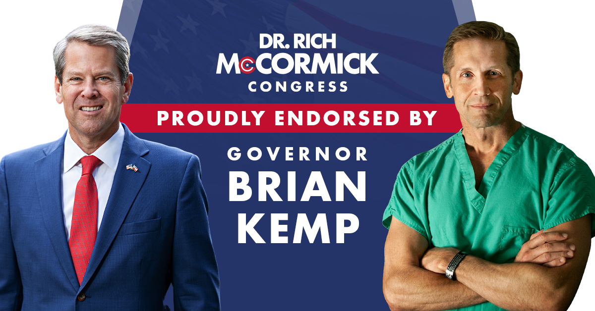 Governor Brian Kemp Endorses Dr. Rich McCormick for Congress | Dr. Rich ...